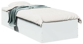 Rám postele bílý 90 x 200 cm kompozitní dřevo