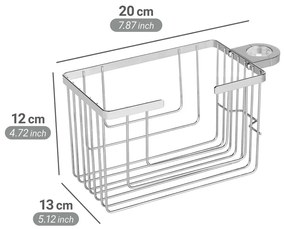 Koupelnová polička bez vrtání z nerezové oceli v leskle stříbrné barvě Valognes – Wenko