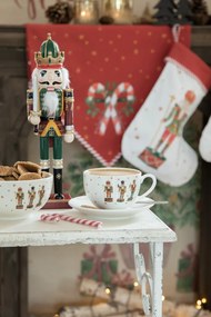 Porcelánový šálek s podšálkem s Louskáčky Happy Little Christmas  - 12*9*6 cm / Ø 14*2 cm / 200 ml