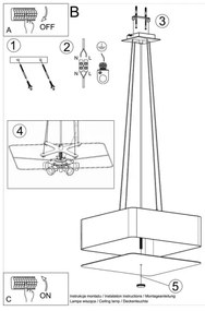 Sollux SL.0774 - Lustr na lanku LOKKO 5xE27/60W/230V 45 cm černá