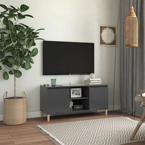 vidaXL TV stolek s masivními dřevěnými nohami šedý 103,5 x 35 x 50 cm