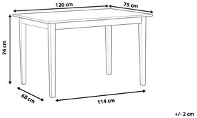 Jídelní stůl dřevěný světle hnědý / černý 120 x 75 cm HOUSTON Beliani