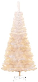 344637 vidaXL Umělý vánoční stromek s duhovým jehličím bílý 240 cm PVC