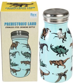 Světle modrá nerezová dětská lahev 250 ml Prehistoric Land – Rex London