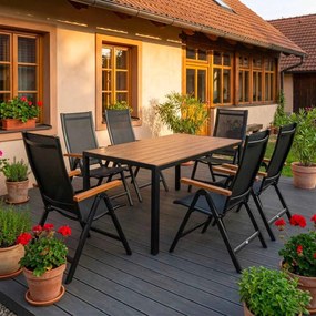 Vikio Zahradní jídelní set 140x80 pro 6 osob přírodní VZS210P6