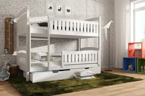 Patrová postel Ignac 90x200 cm s úložným prostorem - BÍLÁ
