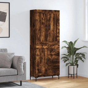Skříň highboard kouřový dub 69,5 x 34 x 180 cm kompozitní dřevo 3200006