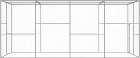 Klec pro kočky 6 x 3 x 2,5 m pozinkovaná ocel 146362