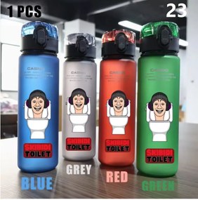 Skibidi Toilet dětská sportovní lahev (560 ml) Barva: Červená, Motiv: 23