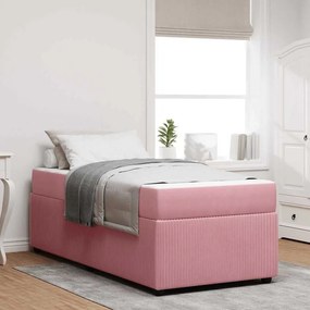Rám postele Růžová 90 x 190 cm textil 3398339