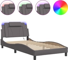 Rám postele Viana s LED bez matrace šedý 100 x 200 cm 3214004