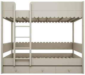 Dětská patrová postel BABUSHKA se žebříkem vlevo 90x200 cm Zvolte barvu: Olivová