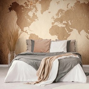 Tapeta vintage mapa světa - 375x250 cm