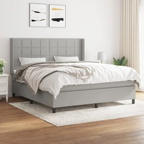 Box spring postel s matrací světle šedá 160 x 200 cm textil 3131441