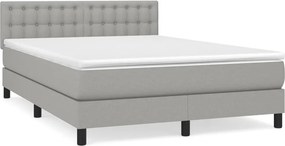 Box spring postel s matrací světle šedá 140 x 190 cm textil 3140369