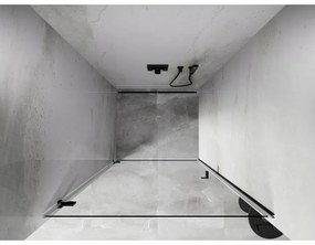 Mexen, Mexen Lunar-B levé otočné sprchové dveře 70 cm, transparentní, černé - 832-070-000-70-00-L
