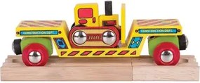 Bigjigs Rail Vagon s buldozerem + 2 koleje / od 3 let