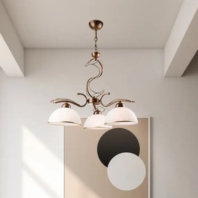 Lustr na tyči COBRA 3xE27/60W/230V bronz/patina