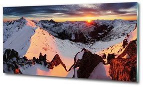 Wallmuralia Fotoobraz na skle Hory zima 100x50