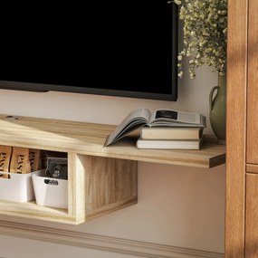 HOMCOM Floating Wall TV Stand se policí - Dub