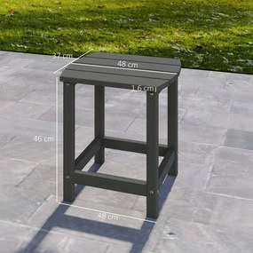 Outsunny venkovní odkládací stolek 48 x 37 x 46 cm, odolný HDPE, šedý