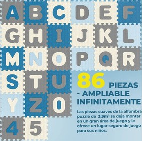 Puzzle podložka 86dílný modrá