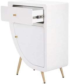 Designový noční stolek Raghnall 60 cm bílý