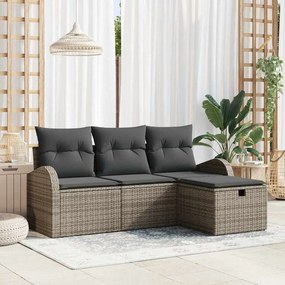 Set pohovek 4 ks Šedá polyratan 3359048