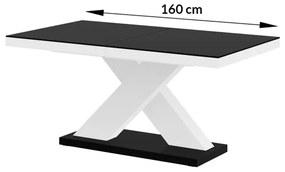 Jídelní stůl XENON (bílá lesk/černá lesk/bílá lesk)