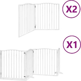 Zábrana pro psy s dvířky skládací 8 panelů bílá 640 cm topol 3155622