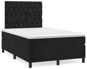 Box spring postel s matrací a LED černá 120 x 190 cm samet 3270331
