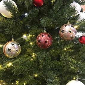 Sada vánočních ozdob rolničky 8 cm, plastové, nezvonící, lesk, balení 3 ks