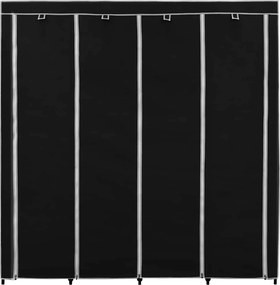 282445  Wardrobe with 4 Compartments Black 175x45x170 cm 282445