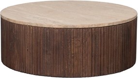 LABEL51 Konferenční stolek RIBBLE ø70 cm hnědý SE-23.153