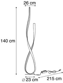 Paul Neuhaus 720-12 - LED Stmívatelná stojací lampa LINDA LED/27W/230V zlatá