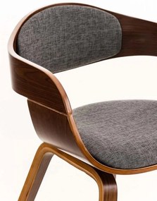 Bhm germany Jídelní židle Kingston, textil, ořech / světle šedá