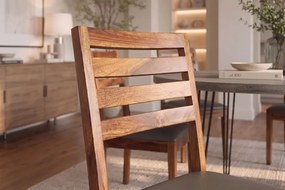 Designová židle Timber Sheesham / tmavě šedá ekokůže