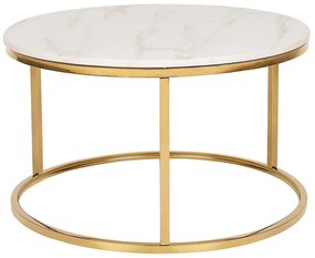 Konferenční stolek mramorový efekt bílo-zlatý CORAL