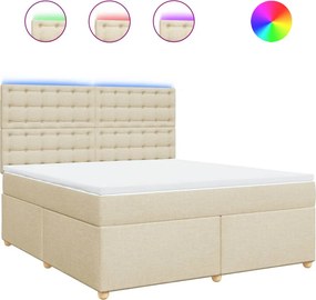 Box spring postel s matrací krémová 180x200 cm textil 3293678