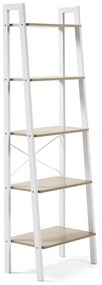 Bílý/v přírodní barvě regál v dekoru dubu 56x172x32 cm Aarhus – Kave Home