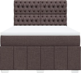 Box spring postel s matrací tmavě hnědá 140x200 cm textil 3294001