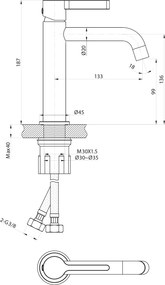 Sapho Sapho, ICONIC stojánková umyvadlová baterie bez výpusti, černá mat, AF002B
