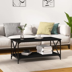 Konferenční stolek černý 100x50x45 cm kompozitní dřevo a železo