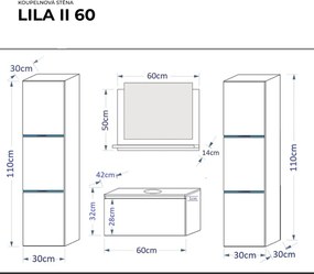 Ral Koupelnová stěna LILA 6 - Bílý lesk