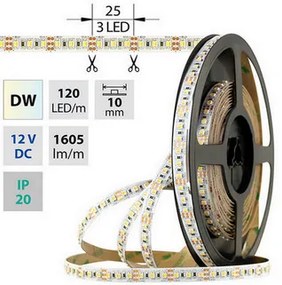 CCT LED pásek McLED 12V teplá+studená bílá š=10mm IP20 19,2W/m 120LED/m SMD3527 ML-122.632.60.0 (5m)