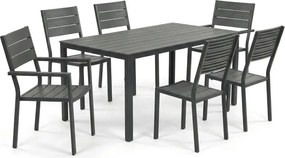 Zahradní sestava AZS-B1656 GREY, polywood, šedá (156 x 78) cm