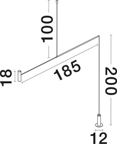 Matně černá kovová LED stojací lampa (výška 250 cm) Voice – Nova Luce
