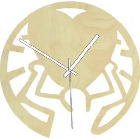 Dřevěné hodiny - láska na ramenou černé a barevné | SENTOP PR0420 PR0420 plywood