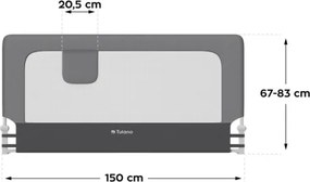 Bezpečnostní zábrana na postel Cover 25 šedá 150 cm
