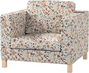 Potah na křesko IKEA Karlanda, krátký barva oranžová látka pletený vzor, vzorované